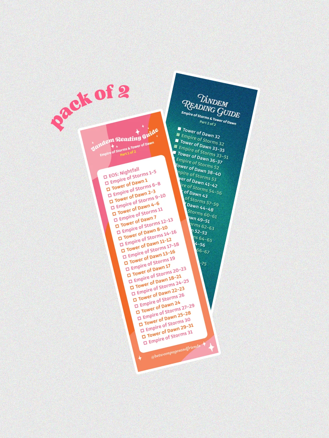 Tandem Read Bookmark Set (VARIETY) | Between Pages & Friends