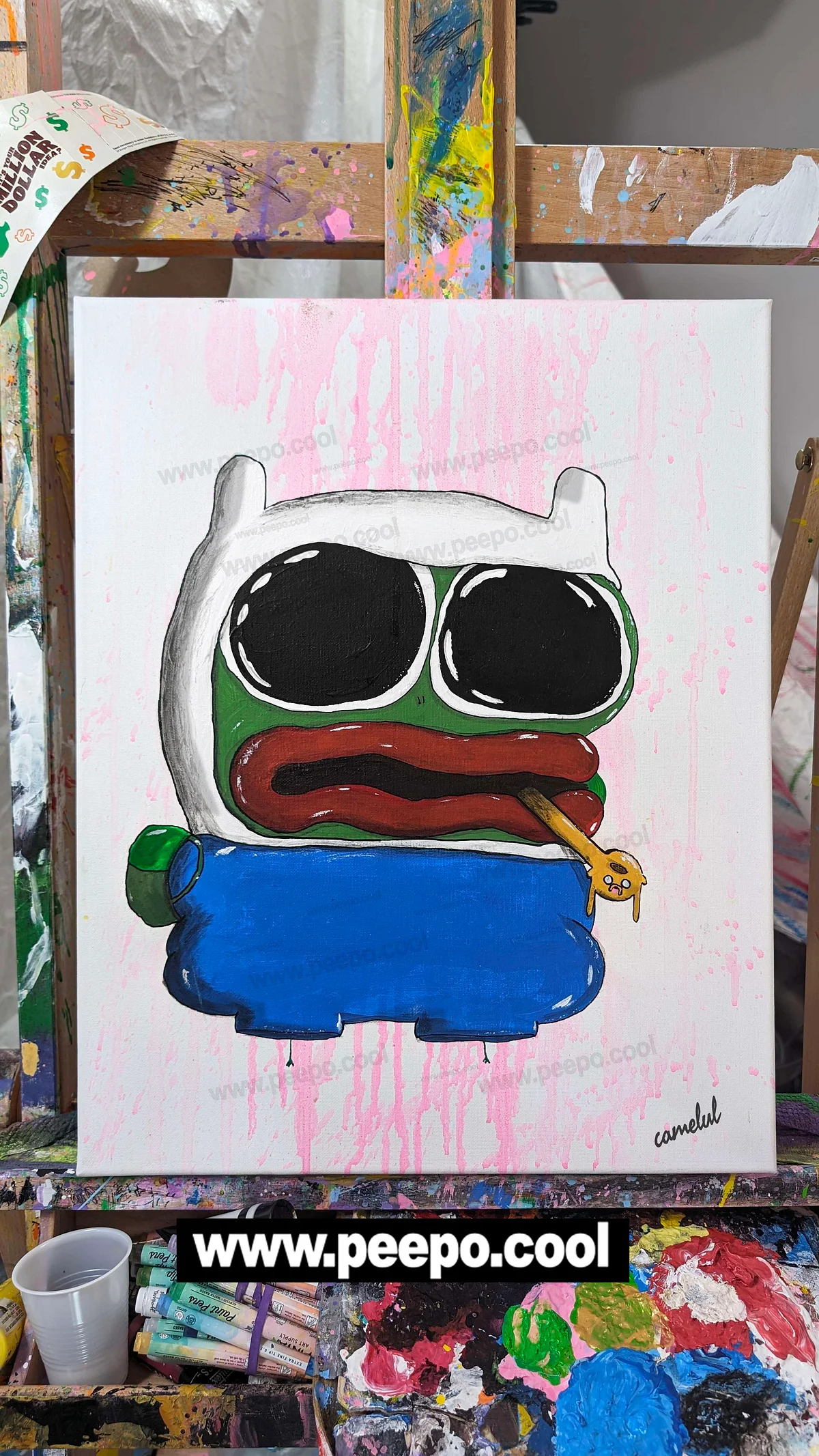 "ADVENTURE" PEPE PAINTING | ORIGINAL CANVAS | peepo.cool