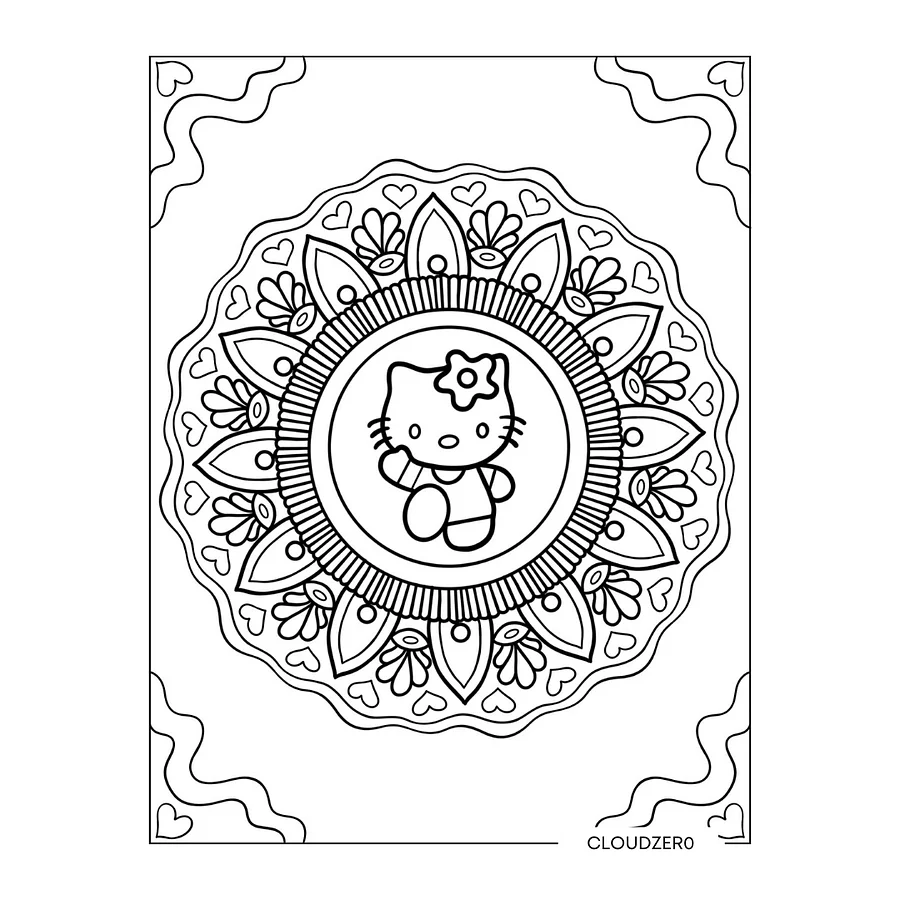 hello kitty printible coloring pages