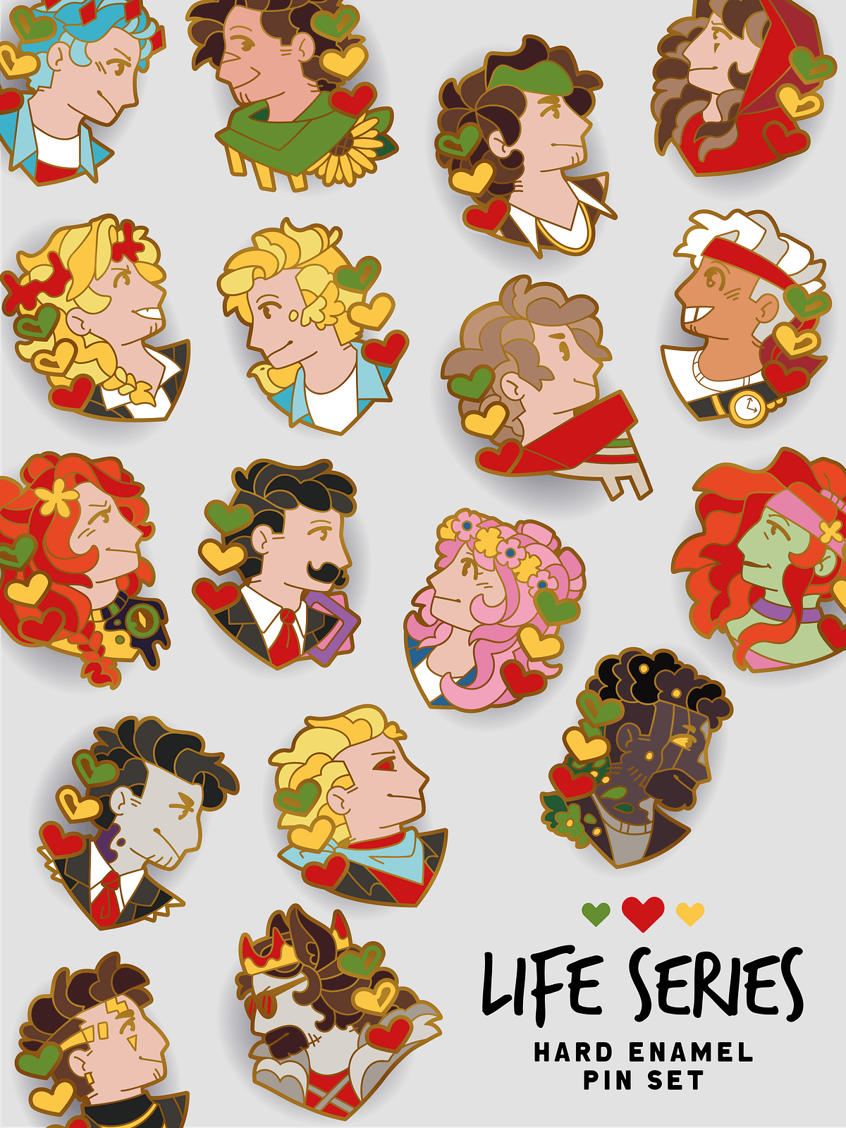 *PREORDER* Life Series Hard Enamel Pin Set | Official Grian Merch Store