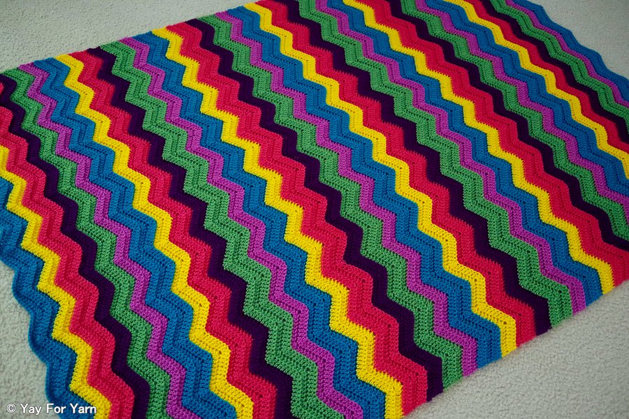 Rainbow Ridge Afghan - PDF Ripple Blanket Crochet Pattern & Video ...