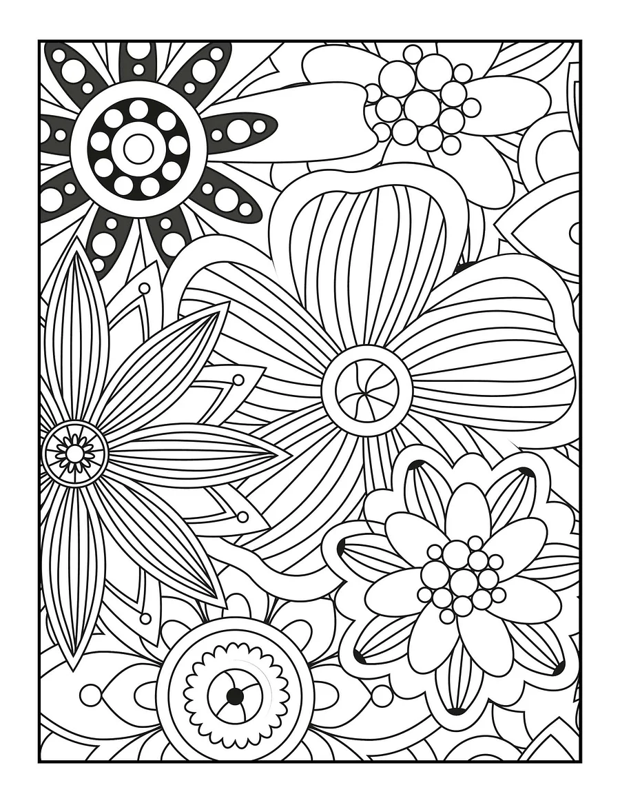 coloring pages of flowers for mom