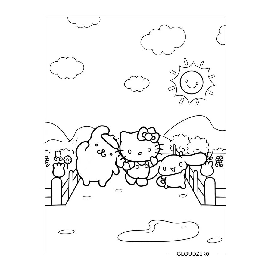 hello kitty kids coloring pages