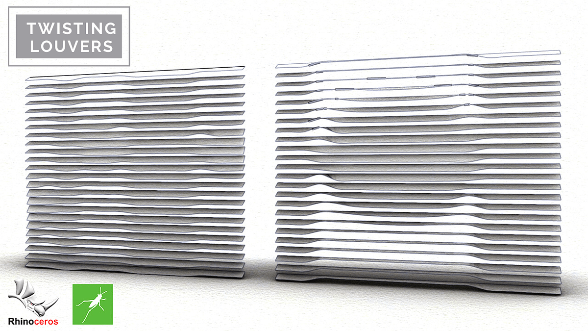 Parametric Fins/ Louvers Facade Design Grasshopper Rhino Files Download | architutors