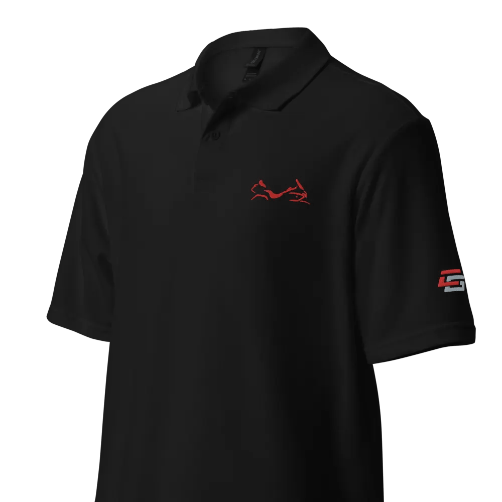 Shadow Wing Polo Shirt Red Embroidery | Cruiseman's Garage Merchandise