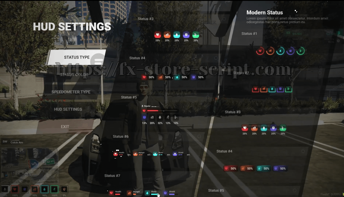 FIVEM NEW HUD SCRPT[QB / ESX / OX / QBOX ] | FX STORE