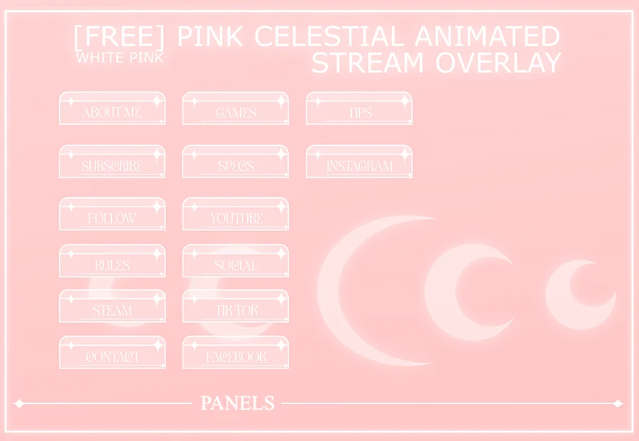 FREE PINK CELESTIAL ANIMATED STREAM OVERLAY, PINK STREAM OVERLAY, ANIMATED OVERLAY, CUTE PINK ...