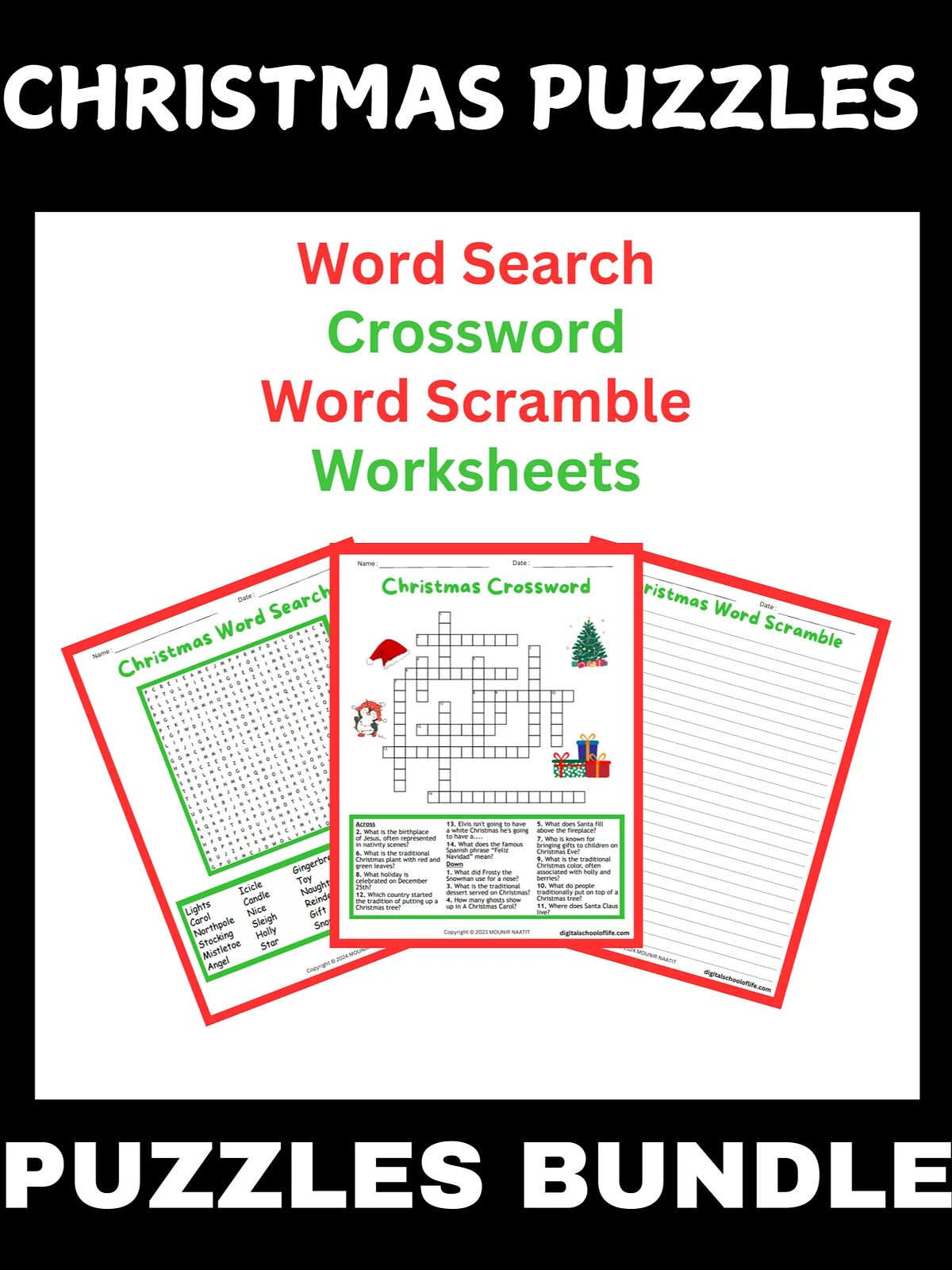 Ultimate Christmas Puzzle Bundle: Word Searches, Crosswords, Scrambles ...