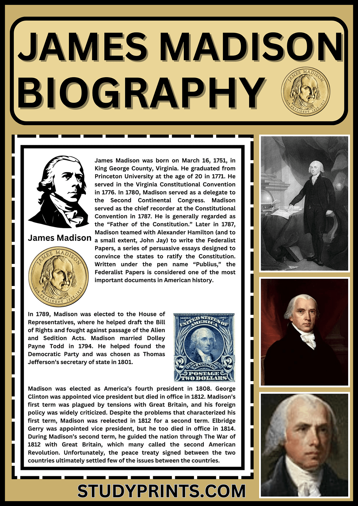 James Madison Biography pdf | Study Prints