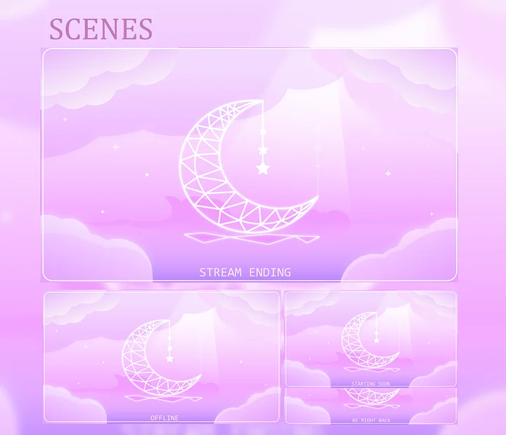 FREE PINK CELESTIAL ANIMATED STREAM OVERLAY, PINK STREAM OVERLAY, ANIMATED OVERLAY, CUTE PINK ...