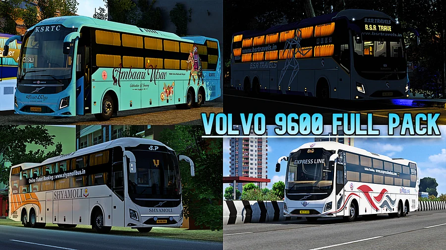 Volvo 9600 Bus Full Pack For ETS 2 | SurajPaulOfficial
