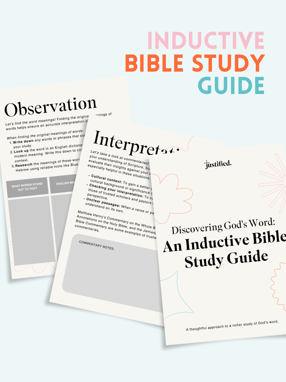 Discovering God’s Word: An Inductive Bible Study Guide | Justified