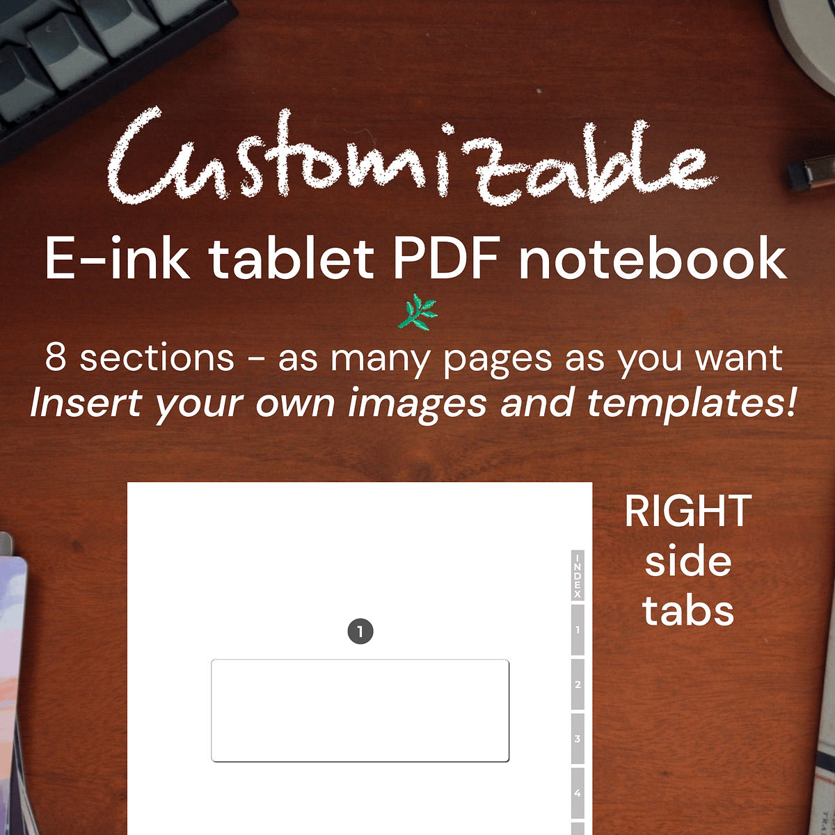 Custom eink notebook - RIGHT tabs | Pixel Leaves
