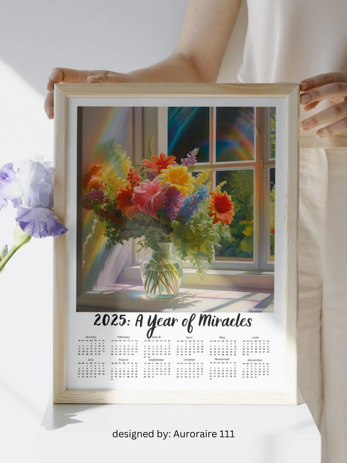 2025 Printable Monthly Calendar – Rainbow Themed Oil Painting Series ...
