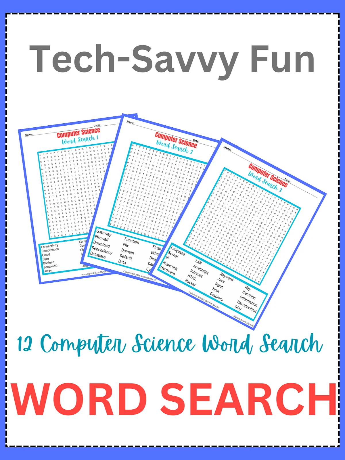 12 Computer Science Word Search, 12 Computer Science Puzzles, Word ...