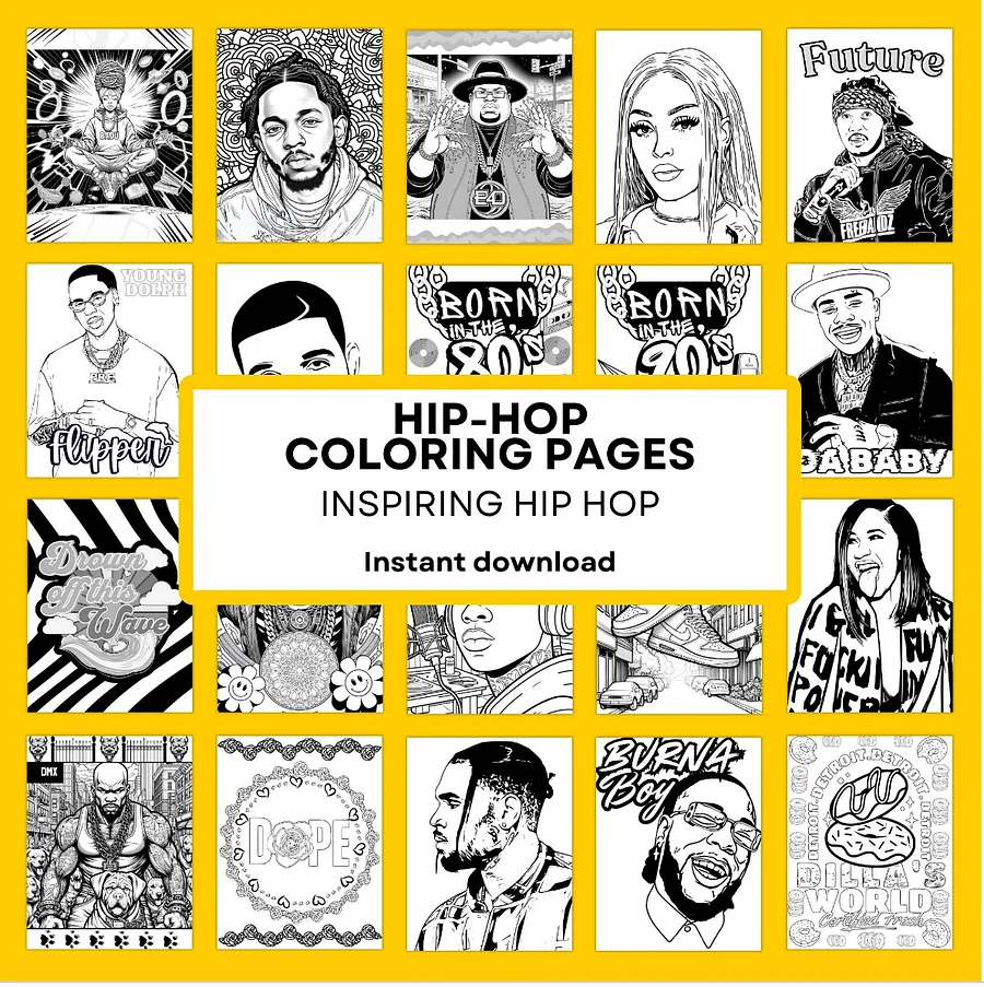 rap coloring book pages