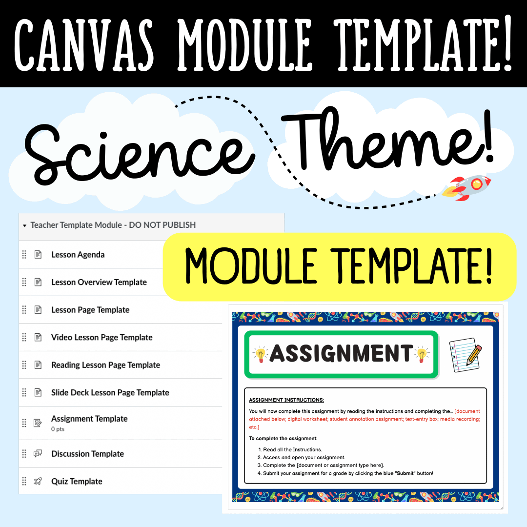 Canvas LMS Template - MODULE - Science Theme - 100% Customizable ...
