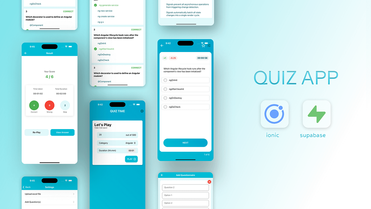 Ultimate Quiz App UI Template – Built with Ionic & Supabase | Dynamic Forms, Excel Upload ...