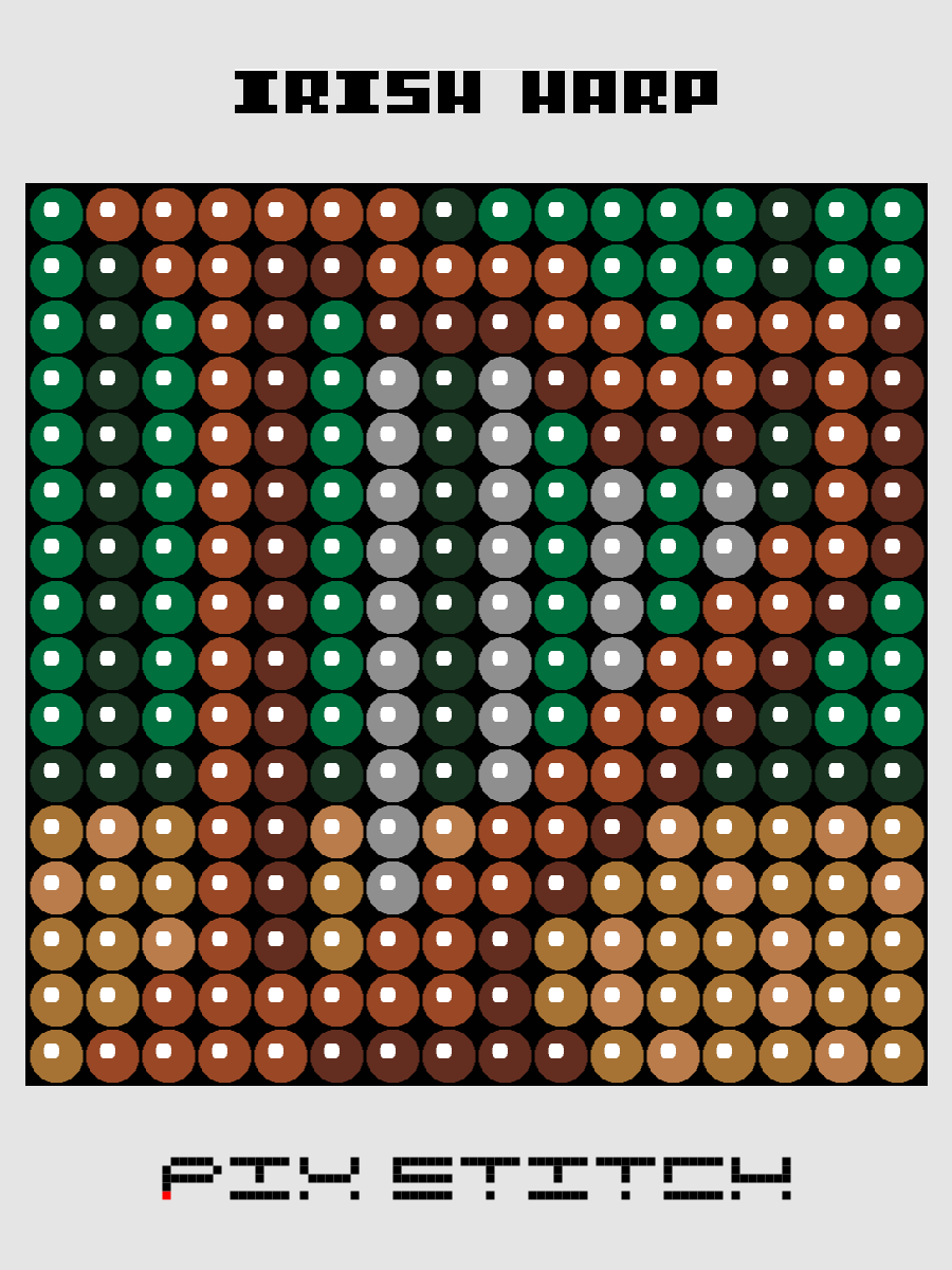 Irish Harp Pixel Art | Pix Stitch Merch Shop