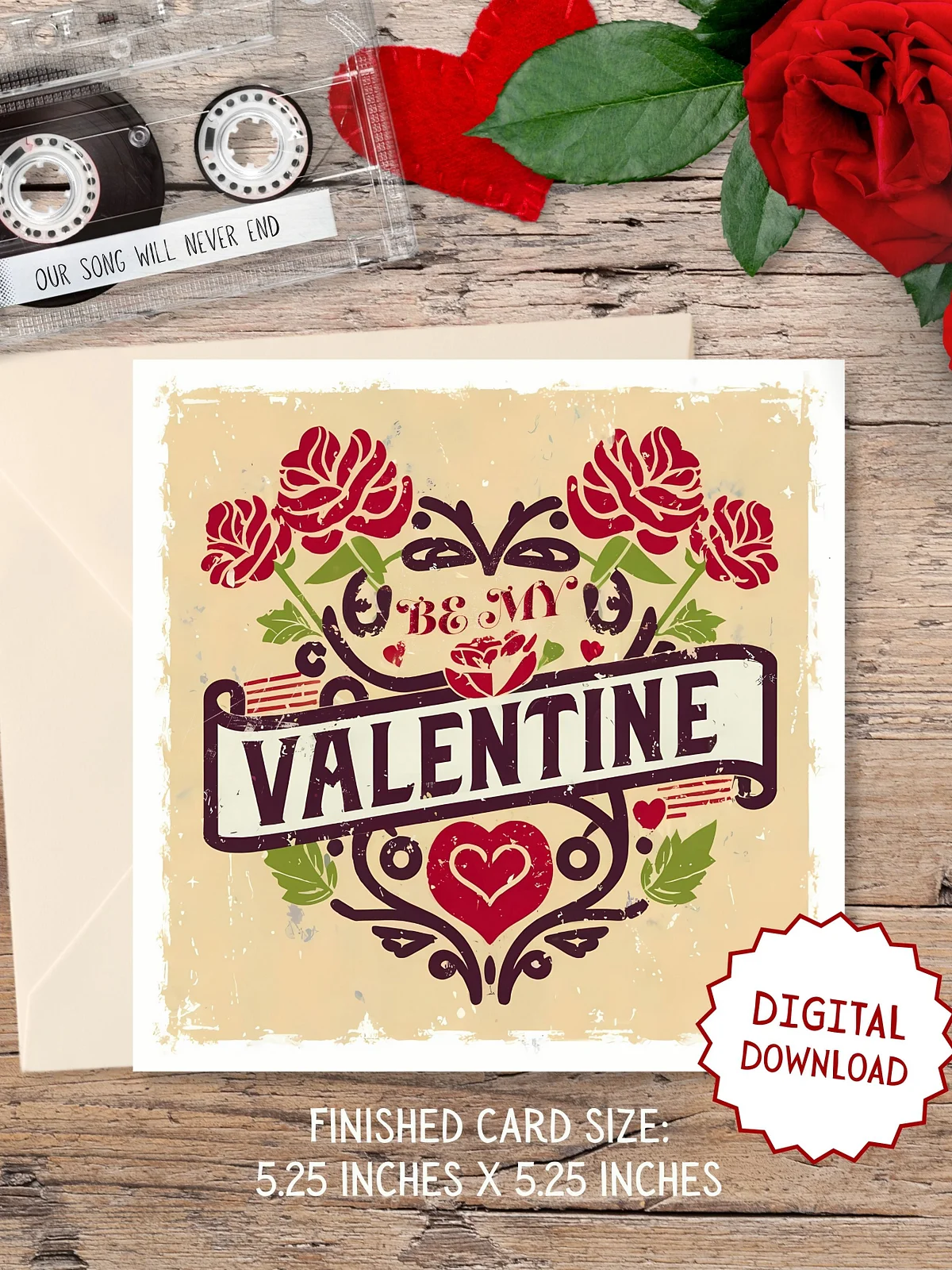 Be My Valentine, Vintage Valentine card | Willia Craft Studio