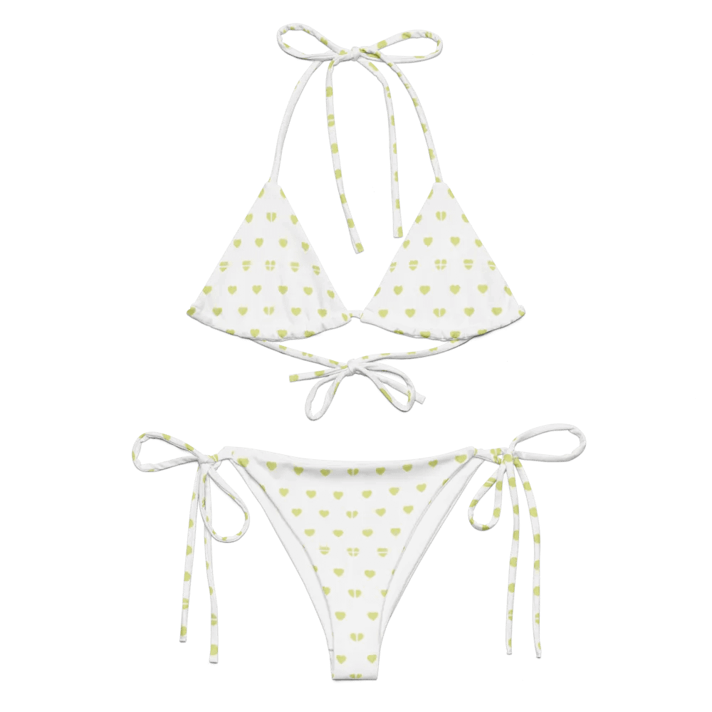 Pastel Heart Seamless Pattern String Bikini - v8 | MaiikeartsDesigns