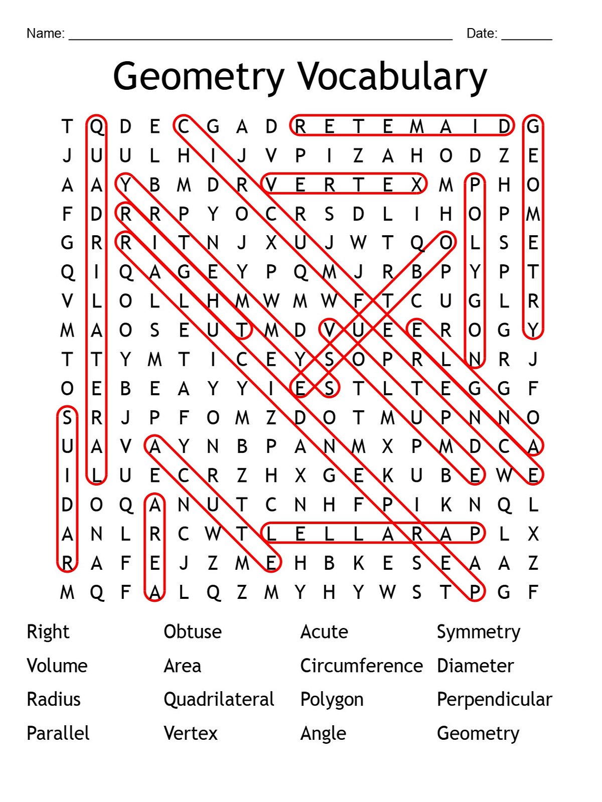 Printable Geometry Vocabulary Word Search – 16 Key Terms! | Learn ...
